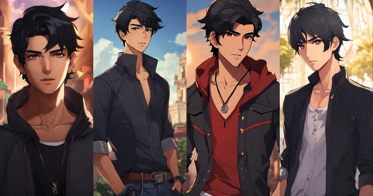 Lexica - Male Mexican anime character, short black hair, anime style