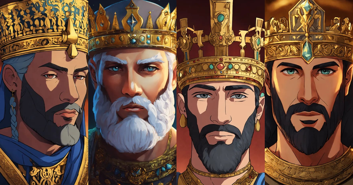 Lexica - 30 year old King Xerxes from the bible, 2d cartoon, face closeup