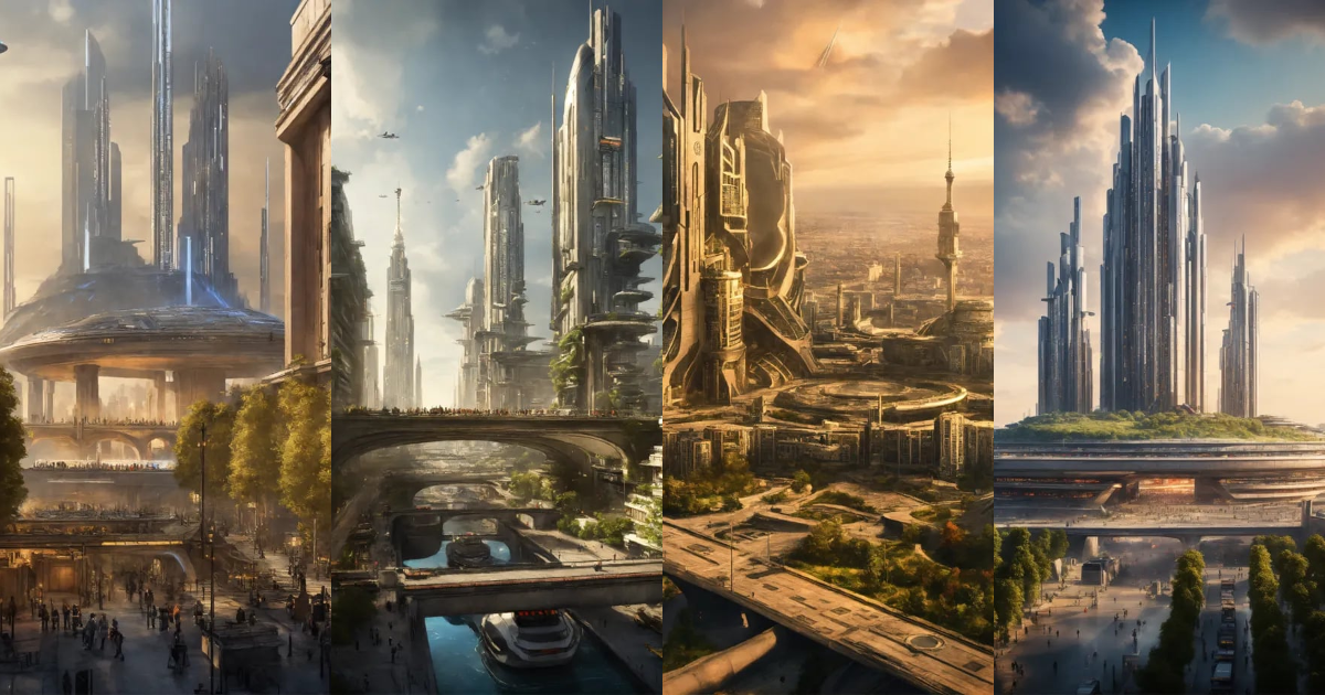 Lexica - Futuristic city inspired by the third reich germania