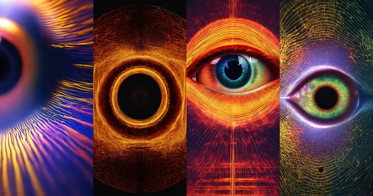 Lexica - Generate an image of an eye please with light waves being ...