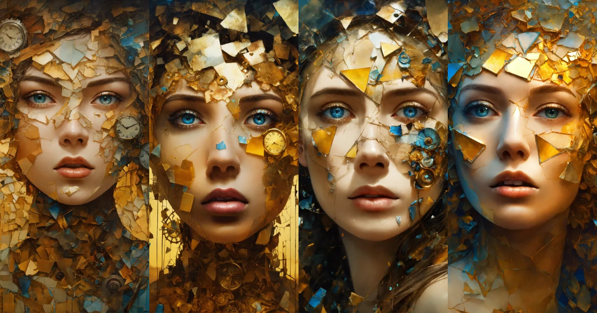 Lexica - Abstract style , A surrealist self-portrait of a woman with ...