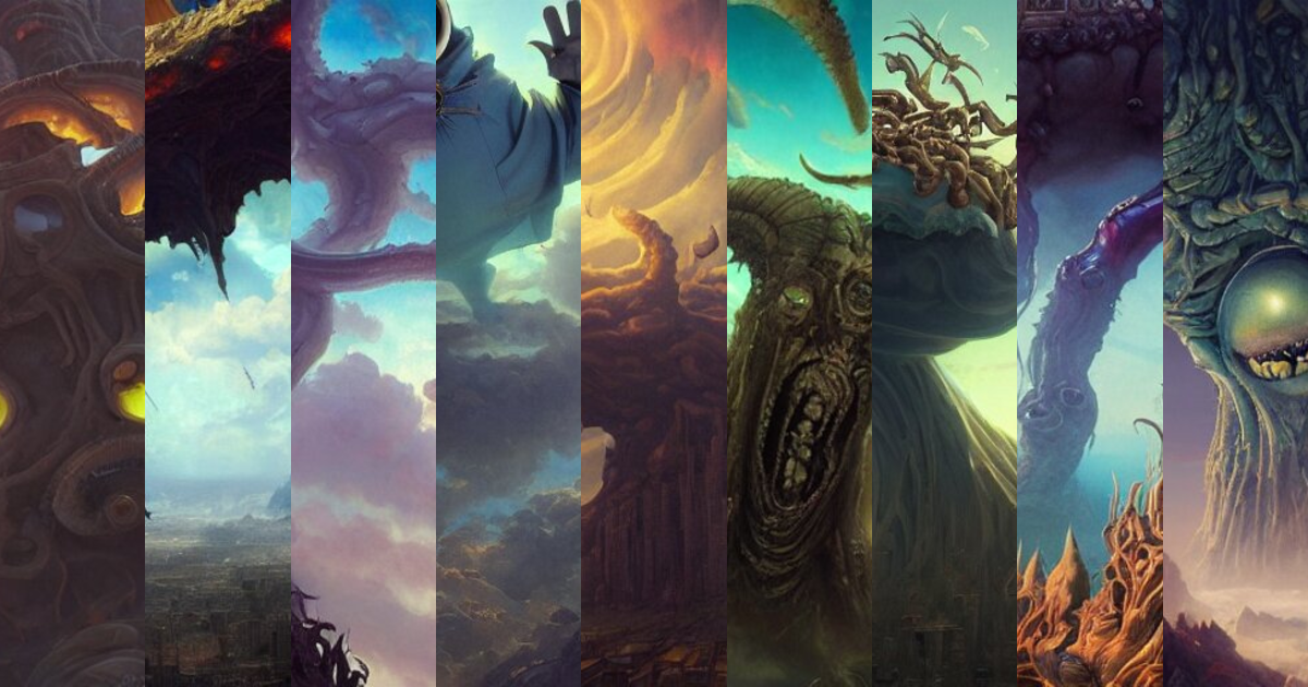 Lexica - Massive eldritch minion in the sky, grand, dark, horrifying ...