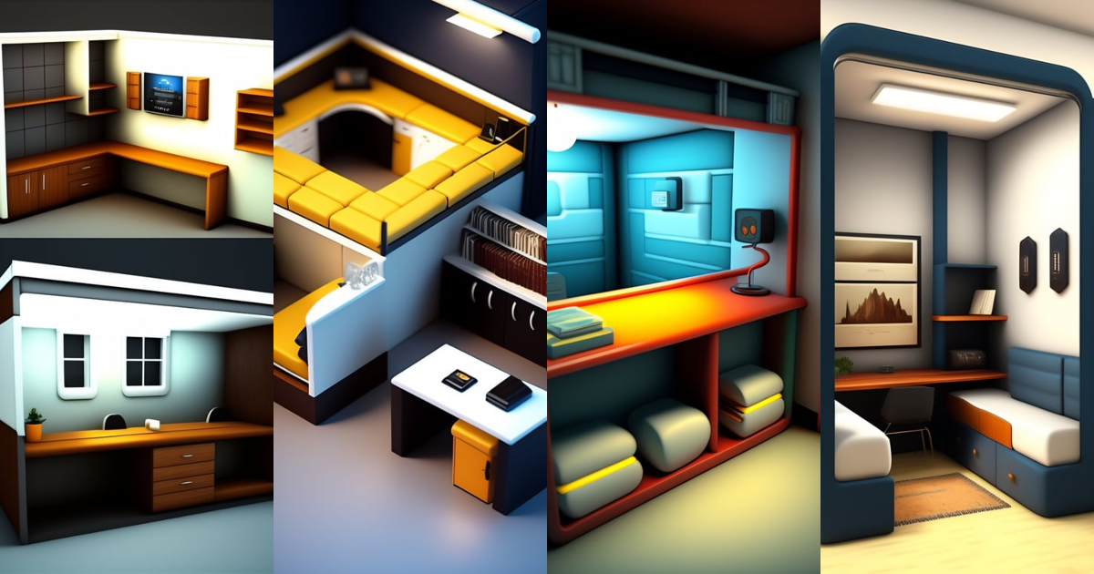 Lexica - Small room, 3x4, aperture science inspired office