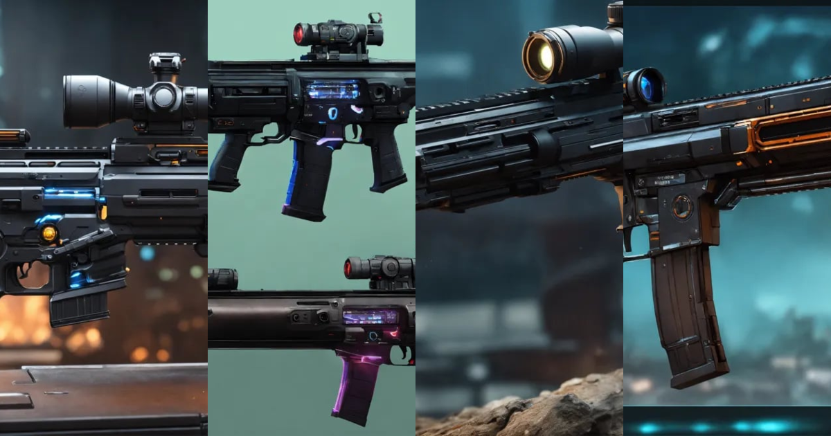 Lexica - Side view of the full image of a black sci fi energy assault ...