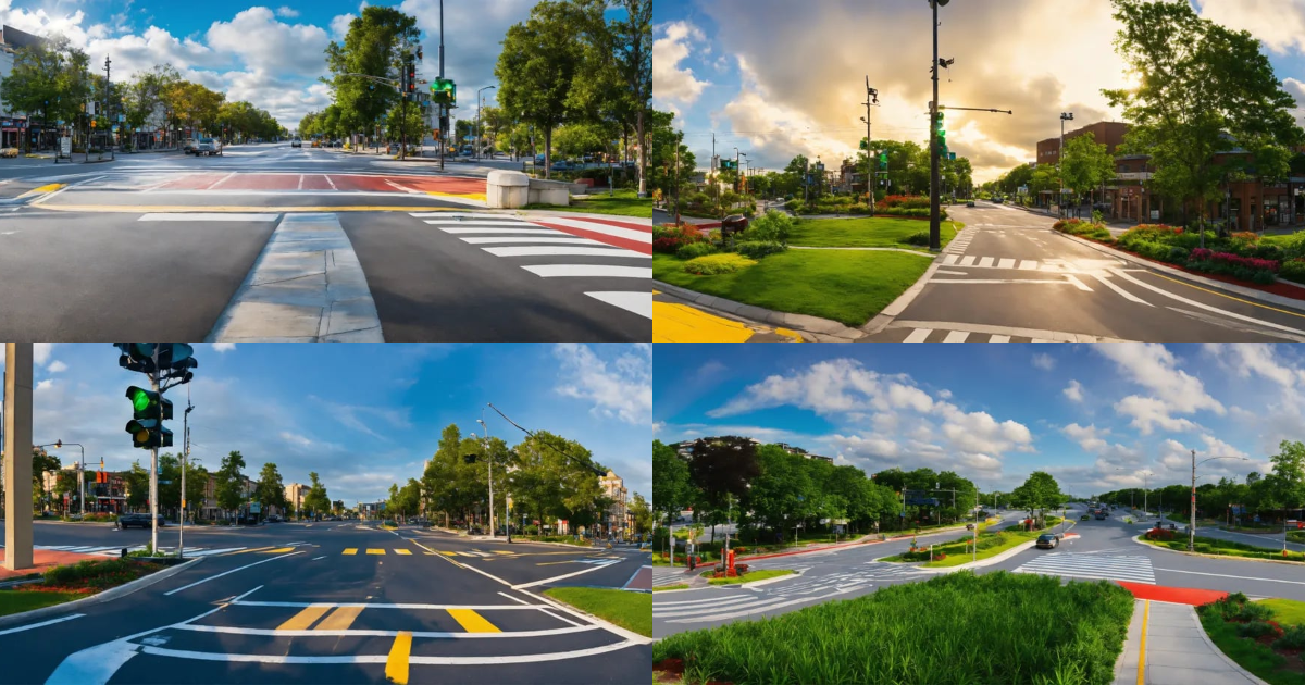 Lexica - Roads, intersection and square and crosswalks and traffic ...