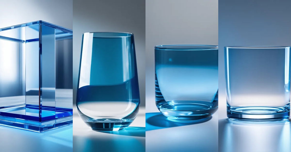 Lexica - Optics glass shown from the side, illuminated blue ...