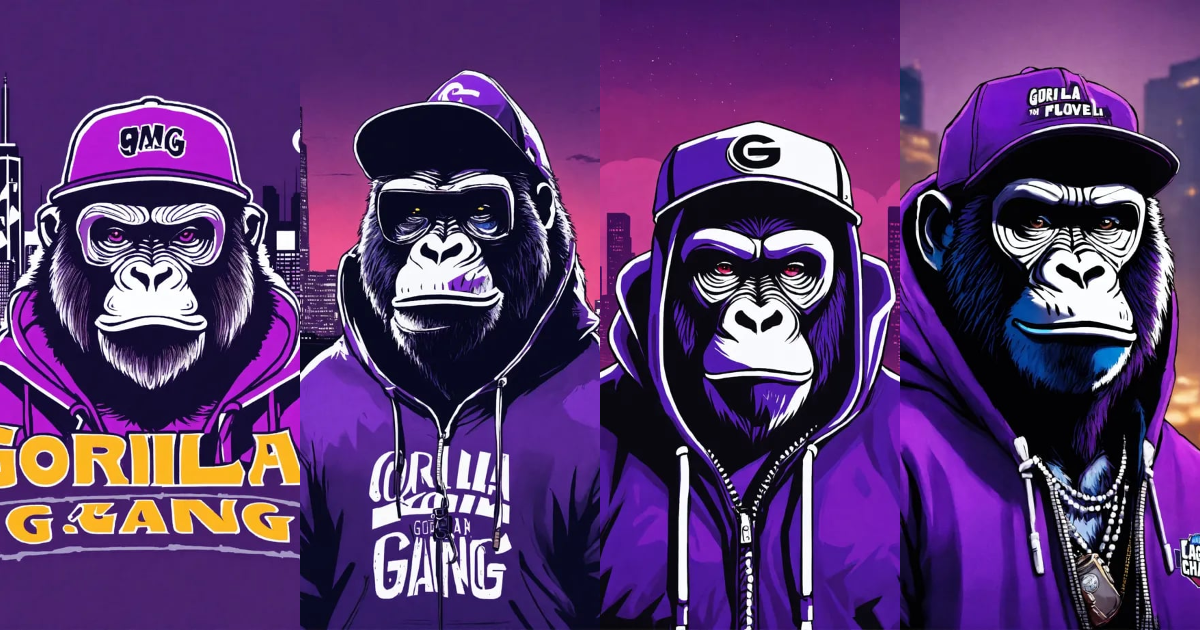 Lexica - Gangster Gorilla in hoodie and baseball cap with the words ...