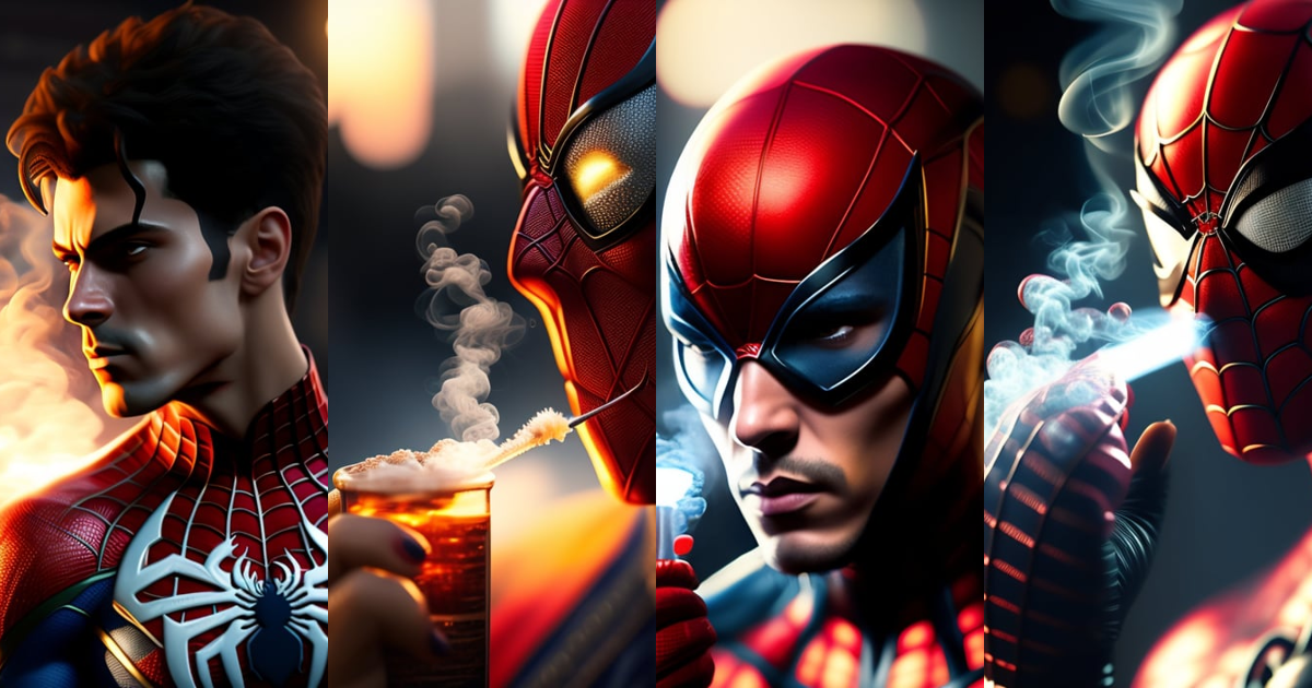 Lexica - Spider man smoking weed, 8k , ultrarealistic