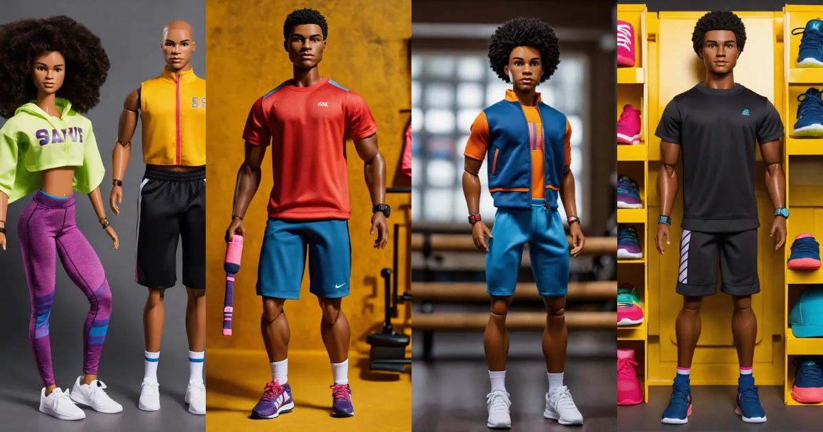 Lexica - Design an athletic African American Ken doll in workout ...