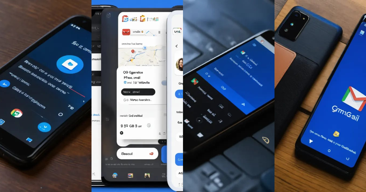 Lexica - Gmail ux/ui black blue phone