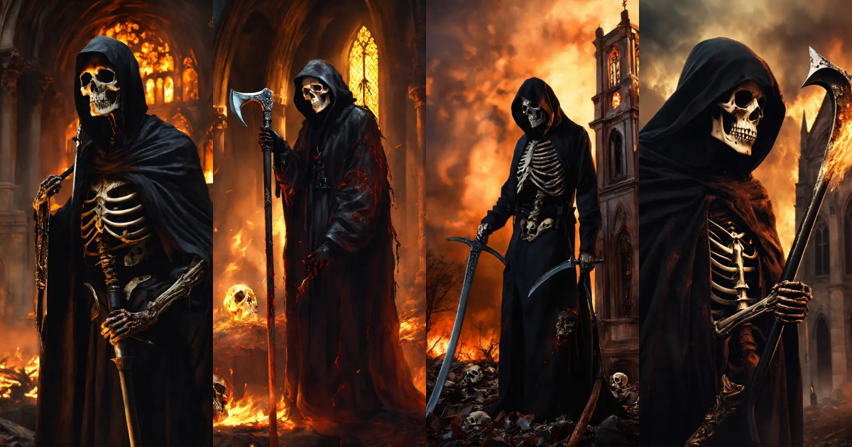 Lexica - Skull, grim reaper, death, rotting flesh, glowing eyes ...