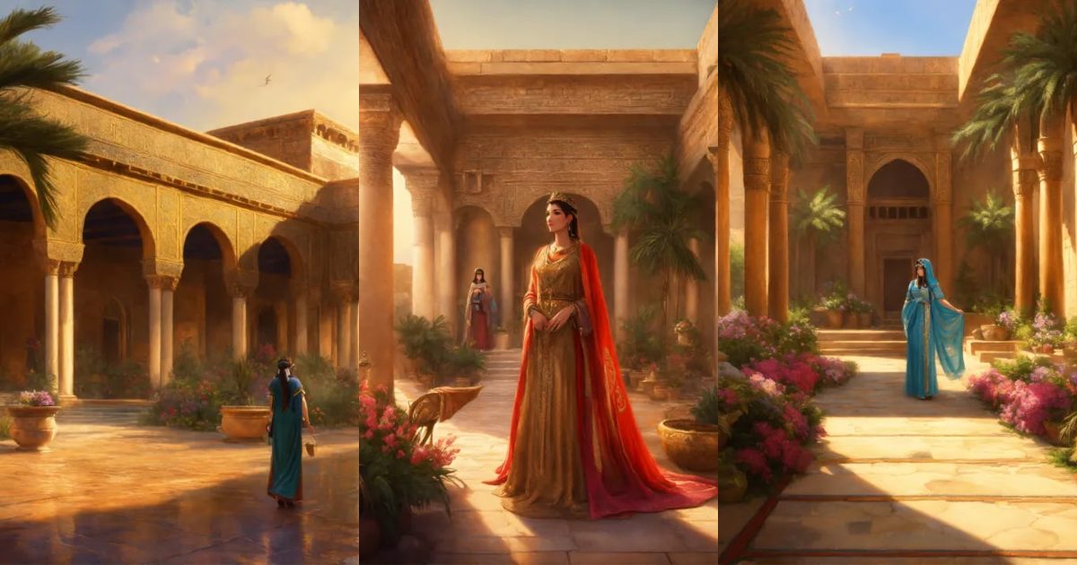 Lexica - In 800 BC, a large group of Assyrian princesses wearing ...