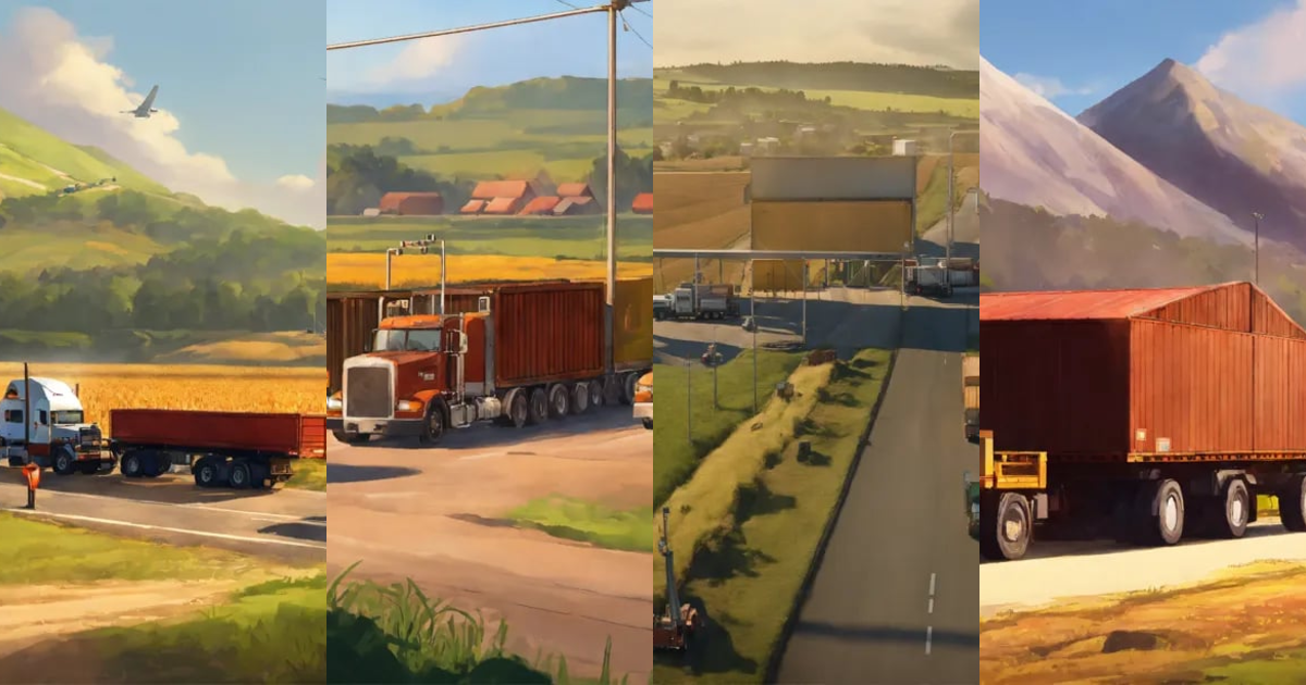 Lexica - Imagine a scene with a country border checkpoint on the left ...