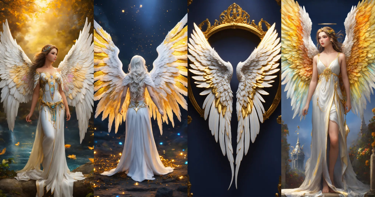Lexica - Beautiful and perfect small angel wings in white, detailed and ...