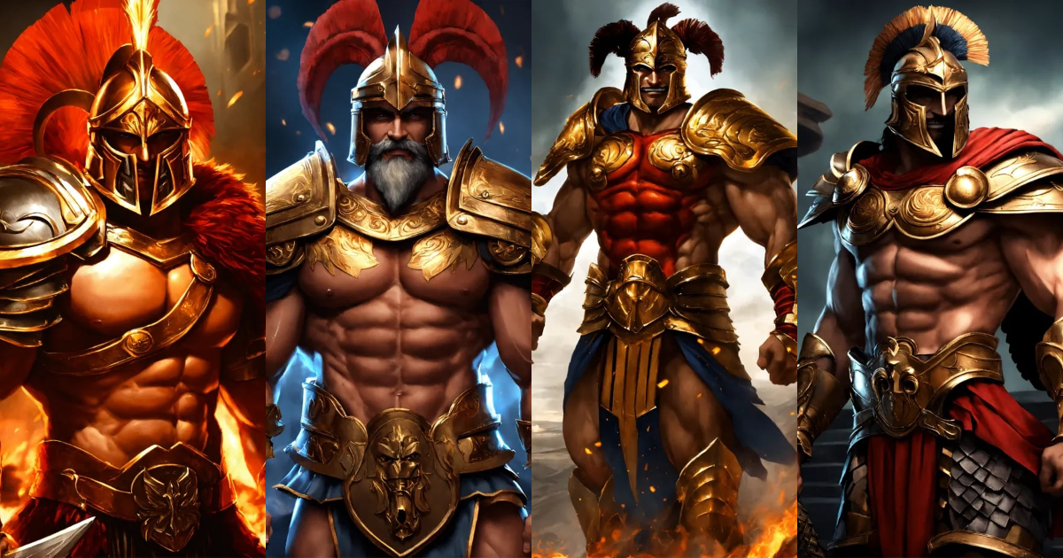 Lexica - Greek god ares, full armour, muscles, weapon, spartan armour ...