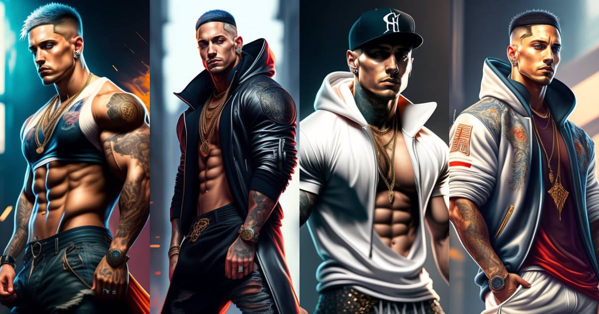 Lexica - A highly detailed illustration of Eminem wearing ripped ...