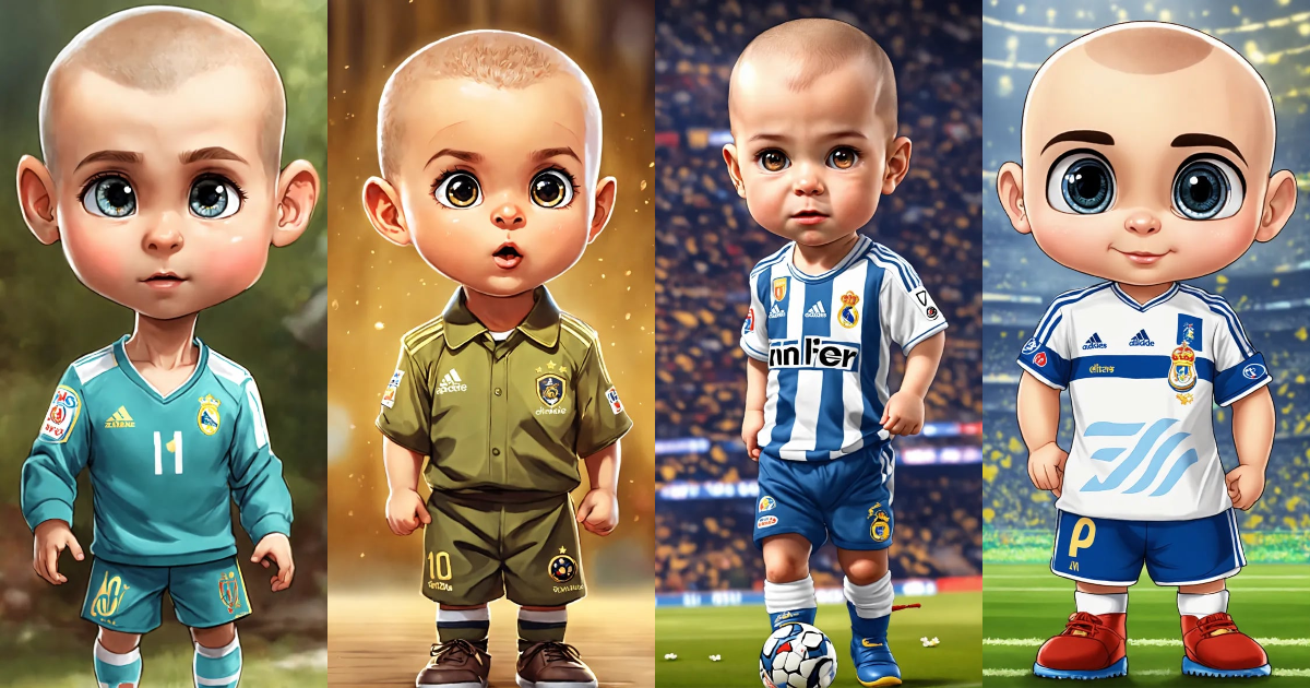 Lexica - Zinedine Zidane cute baby cartoon big eyes realist