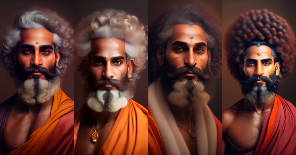 Lexica - Portrait of an ancient Hindu brahmin monk by Malika Favre ...