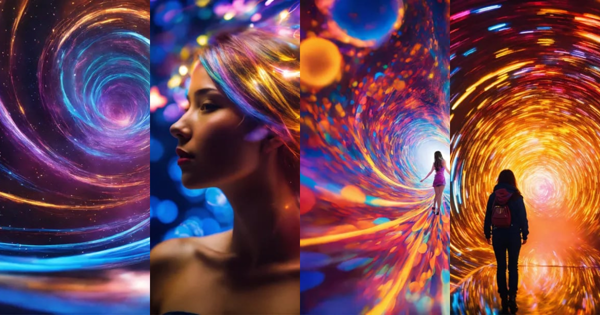 Lexica - An abstract glow big x-ray girl, stars composed of vibrant ...