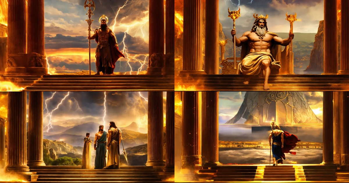 Lexica - Zeus is typically depicted with eyes that radiate a gleam ...