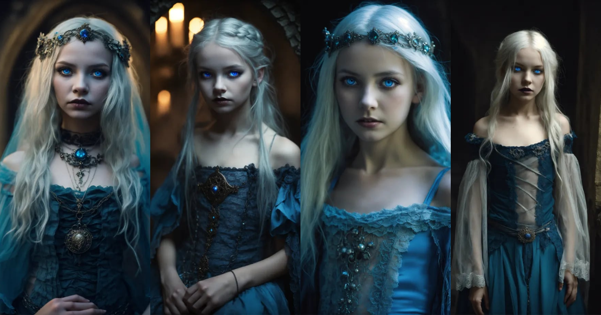 Lexica - Body portrait, twelve year old childish female goth ...