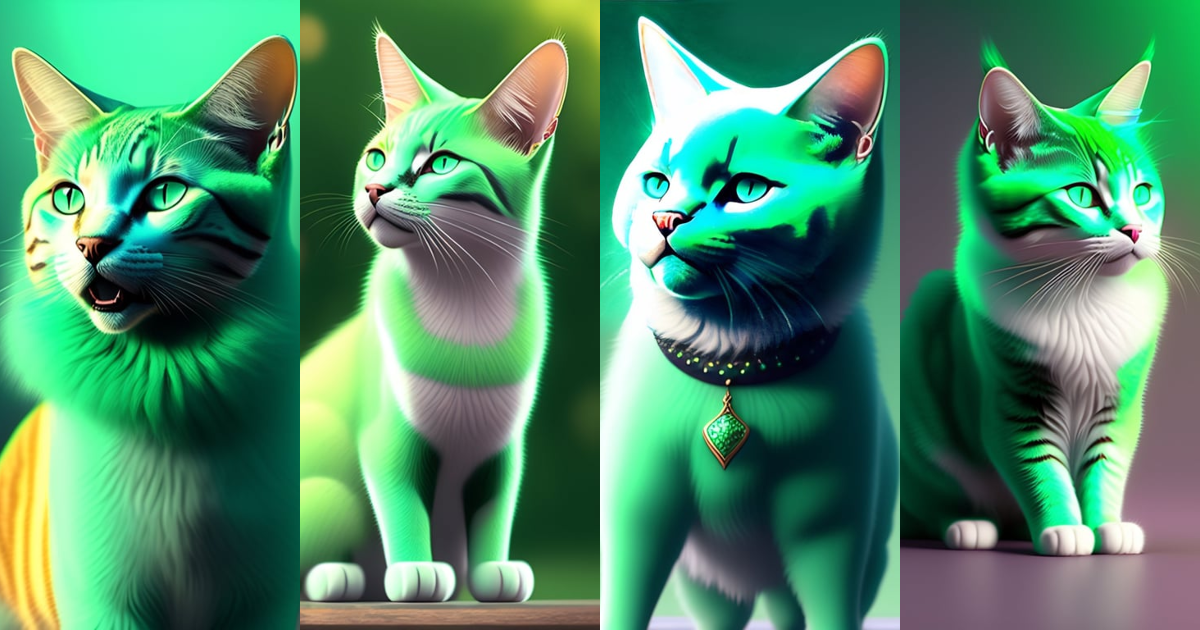 Lexica - Mint green fursona cat,its tongue is bright green,furry style