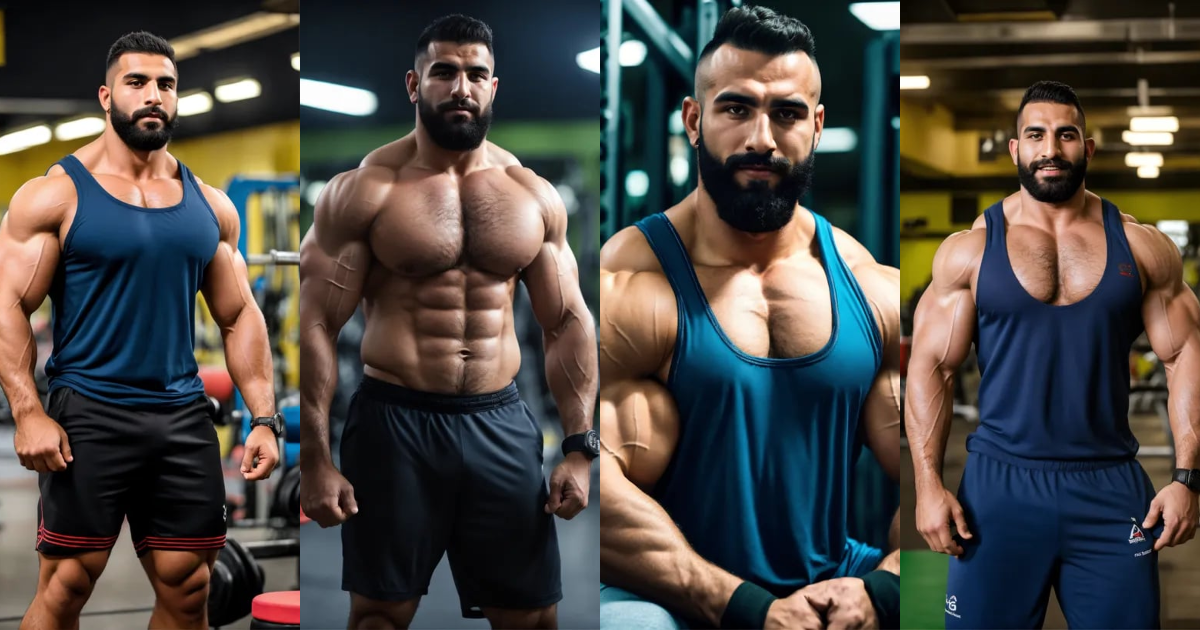 Lexica - 30-year-old hairy Jordanian man with big muscles, big ...