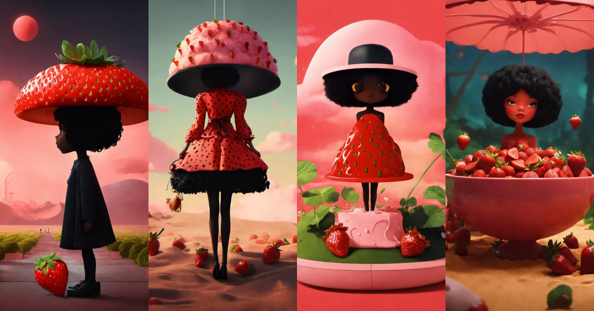 Lexica - Black miss Strawberry shortcake cartoon meets Netflix sandman ...