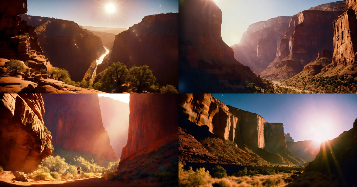 Lexica - Canyon, pixar style, intricate detail, film grain, lens flare ...