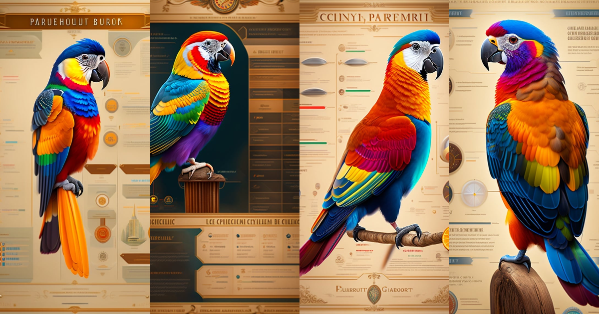 Lexica - A detailed infographic of a cyborg-parrot, full details ...