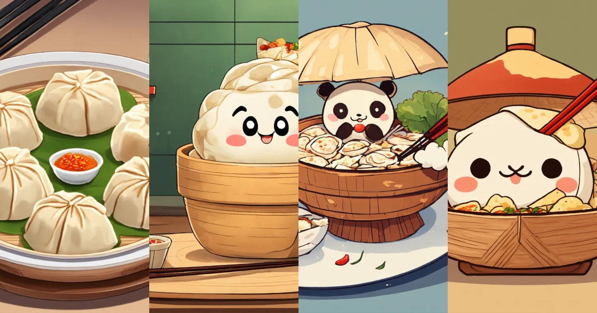 Lexica - Cartoon style in 2d, chopstick holding dumpling