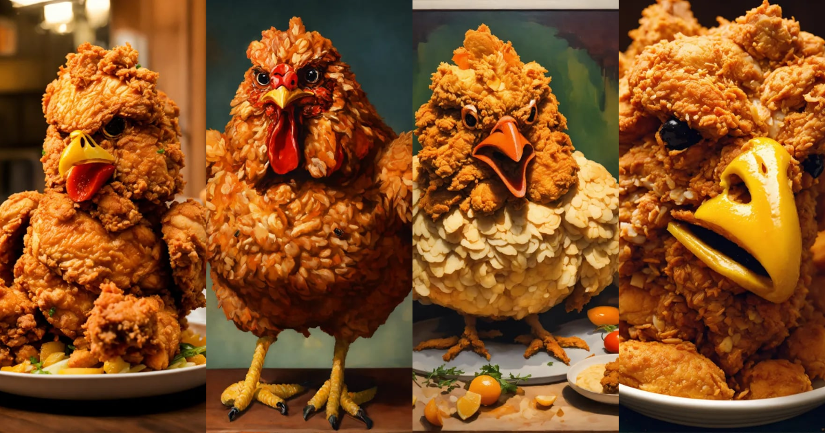 Lexica - Fried chicken art grotesque