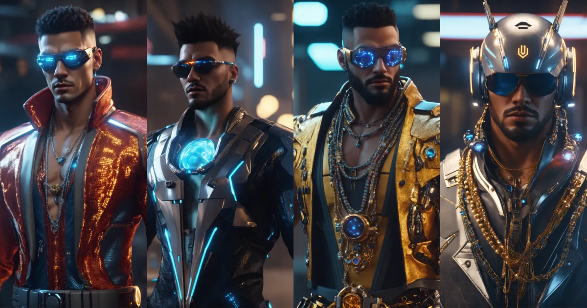 Lexica - Zoom out from an macho male humanoid half android cool ...