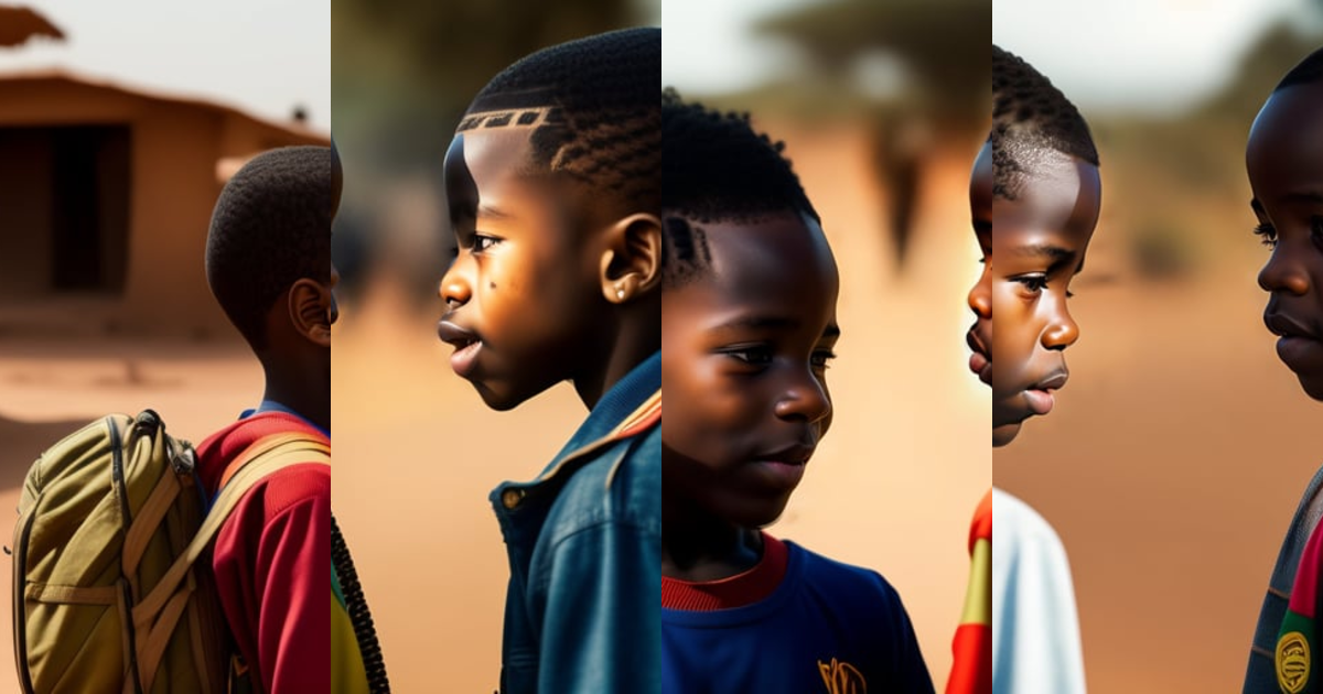 Lexica - African boy talking kind words to a stranger