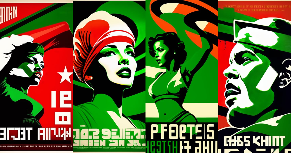 Lexica - Street art poster inspire by communist propaganda, green ...