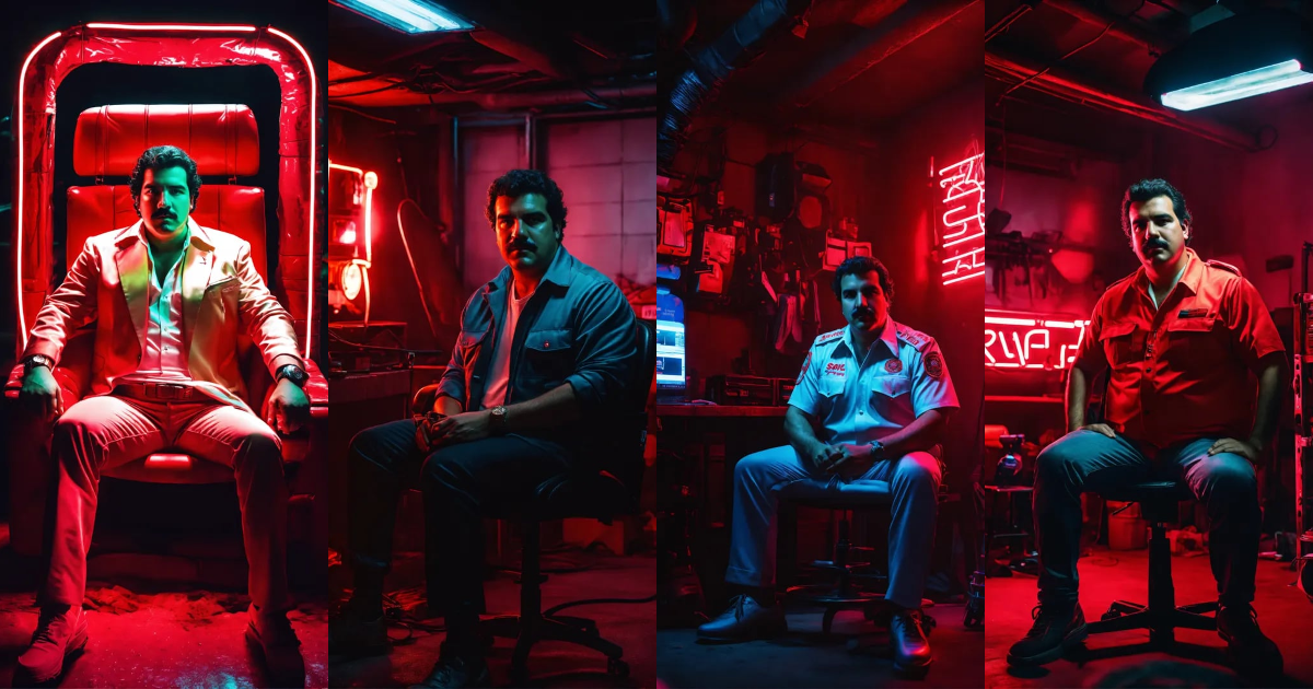 Lexica - Portrait realistic of pablo escobar gaviria seat on a chair in ...