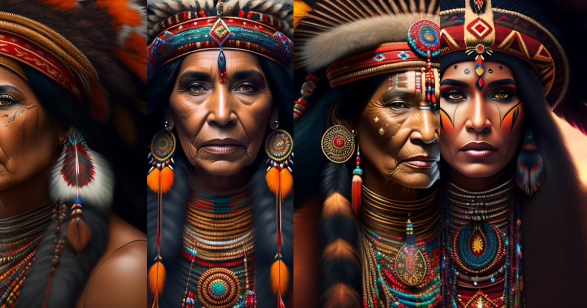 Lexica - Native American witch doctor, covered in animal skins, digital ...