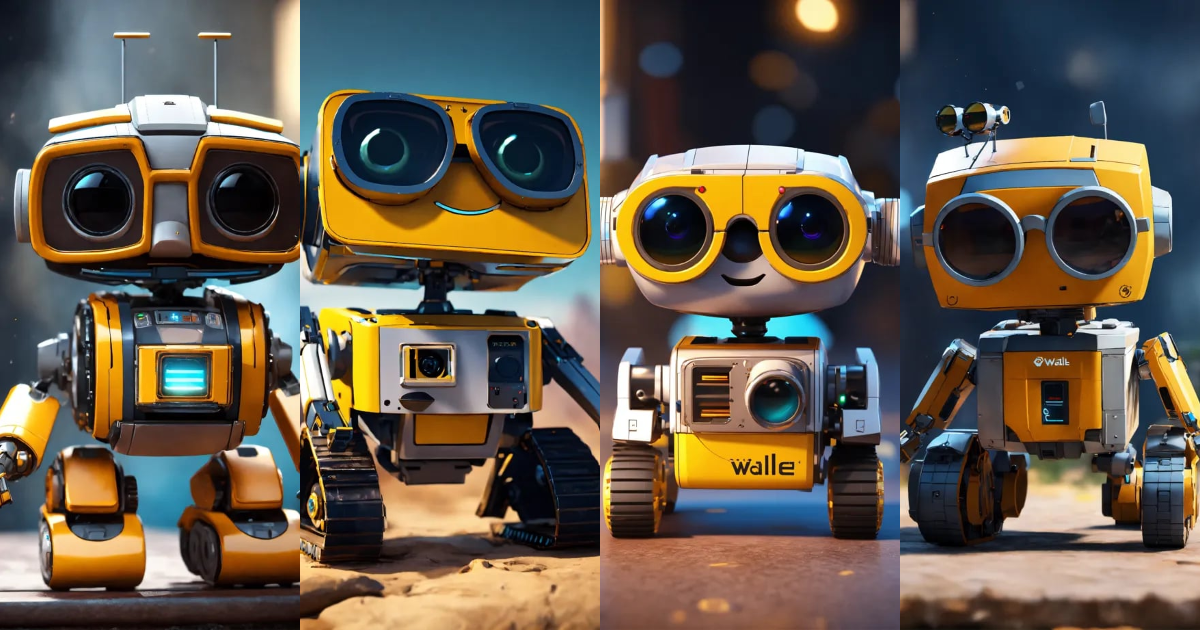 Lexica - A cute walle robot wearing aviator sunglasses, unreal engine ...
