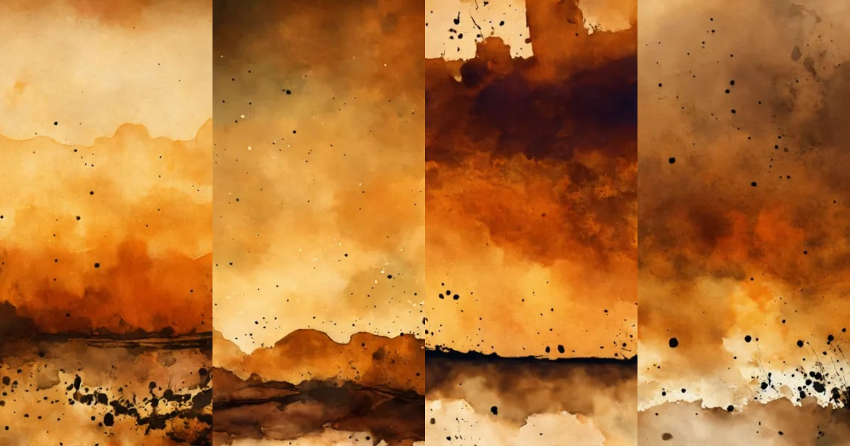 Lexica - Ink dirt artifacts texture grunge abstract background bronze horizon watercolors