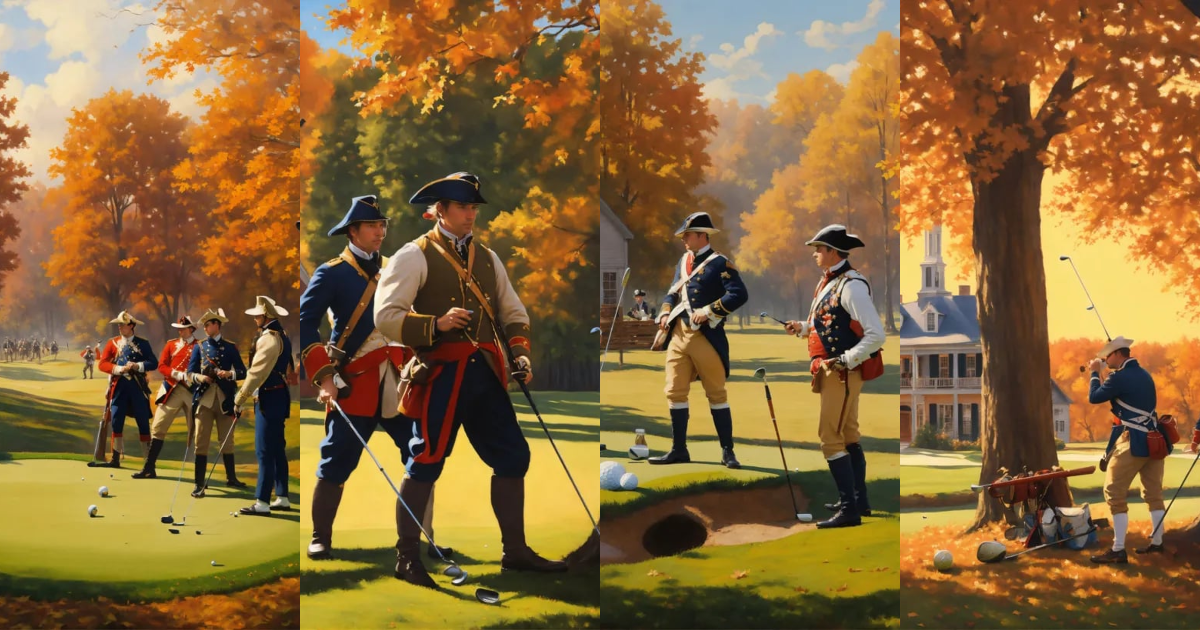 Lexica - Painting of continental revolutionary war soldiers swinging ...