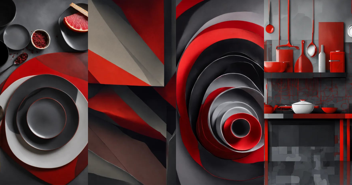 Lexica - Make an abstract image with a culinary theme in gray, black ...