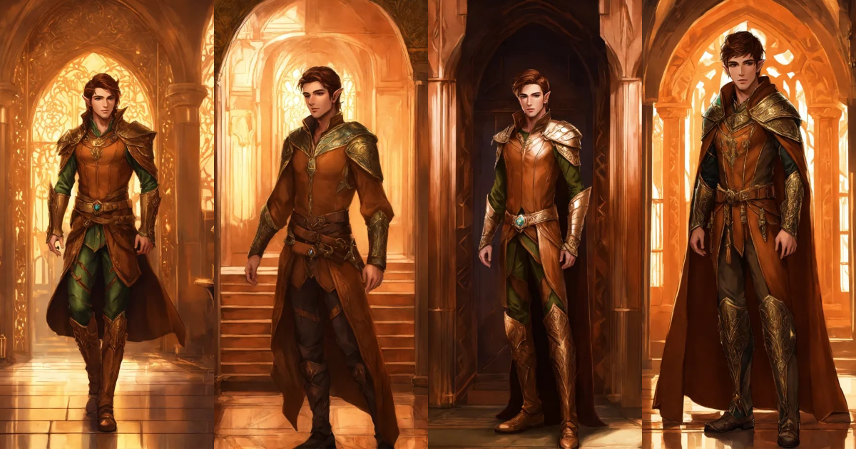 Lexica - Drawing of an elf, royalty, sci fi, brown cybernetic outfit ...