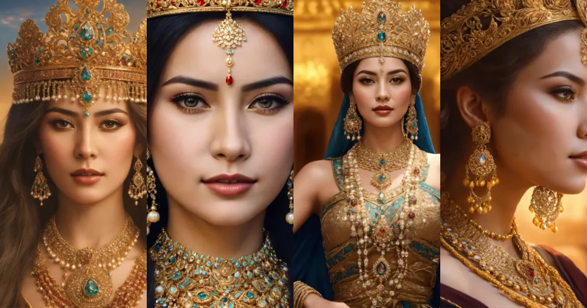 Lexica - Create a description of a majestic middle-aged queen ruling ...