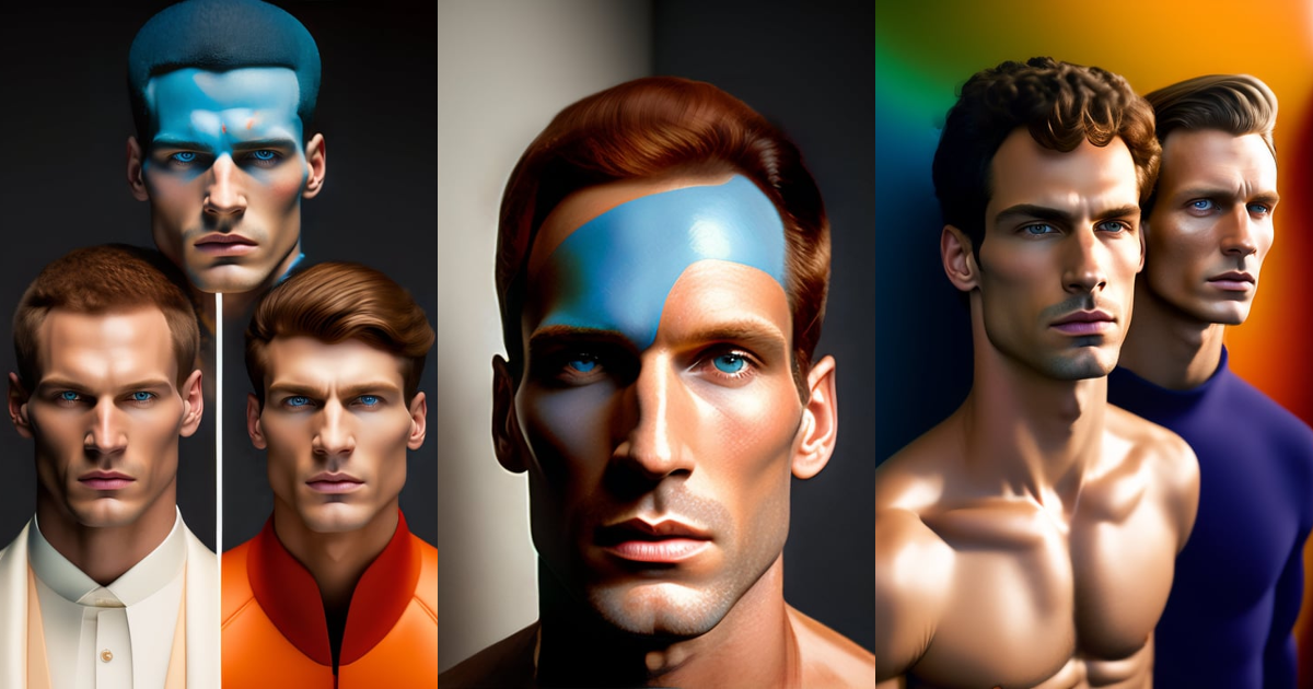 Lexica - Beautiful studio photograph of colorful postmodern portrait ...