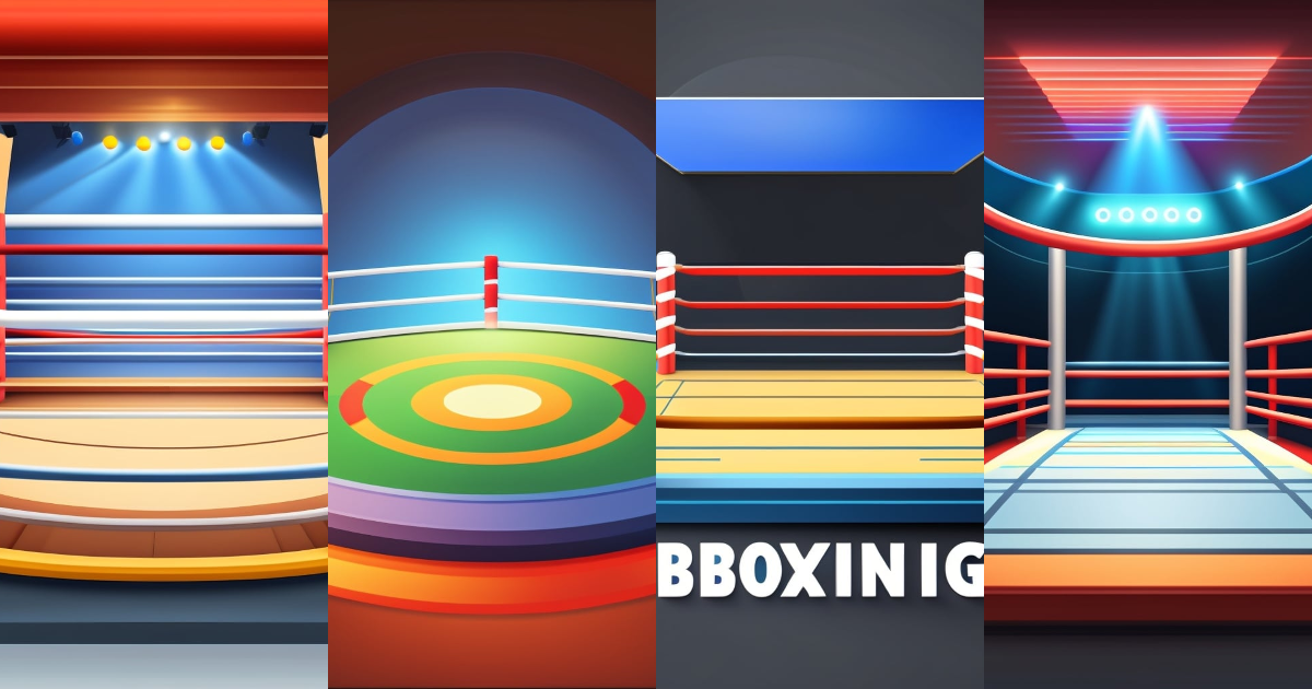 Lexica - Boxing ring stage in the style of vector graphics , adobe ...