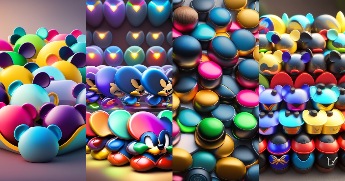 Lexica - Too many mickey mice ,a supert hero,neon garden,ultra realistic