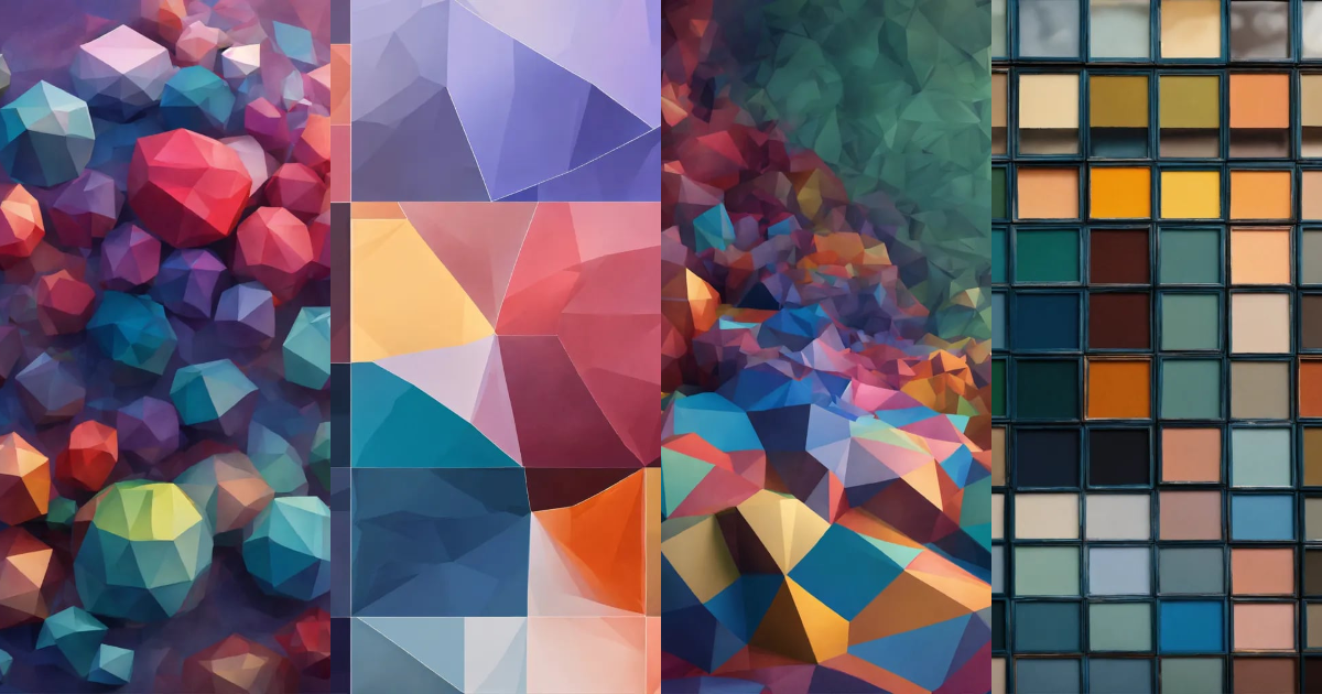 Lexica - Cold color palette Distinct polygons Small white gaps