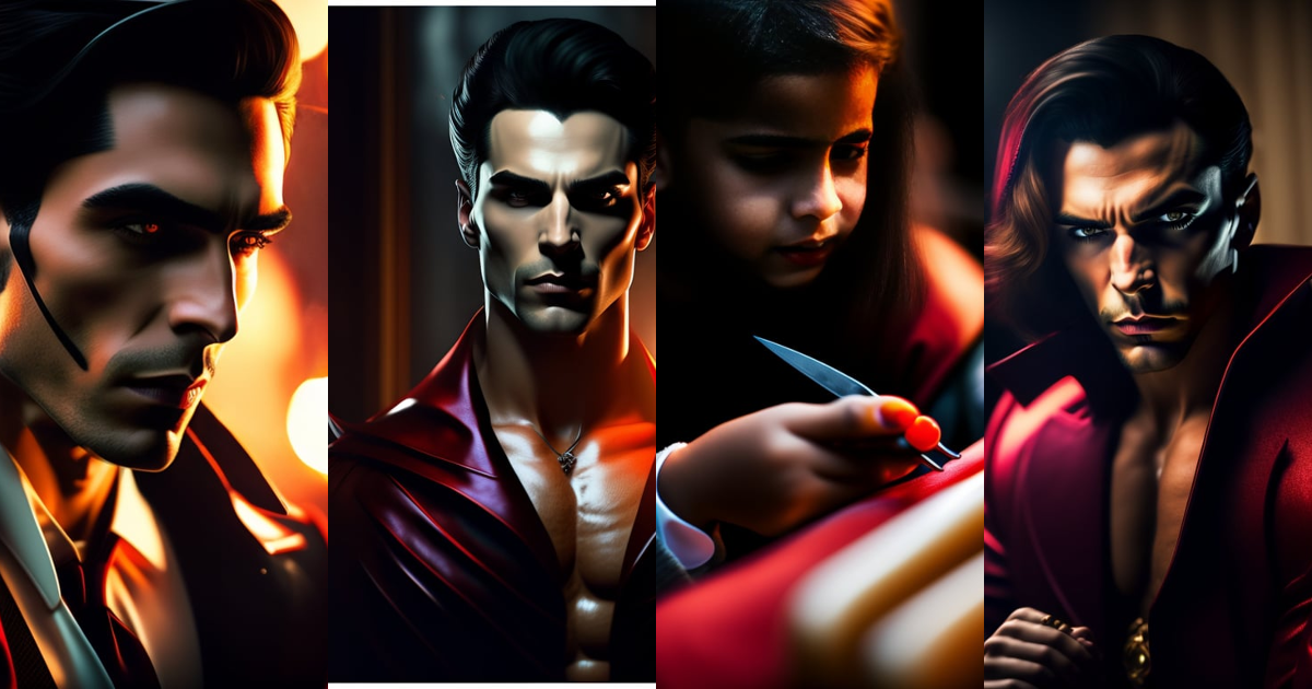 Lexica - A male vampire has long and sharp claws. His hands are black ...