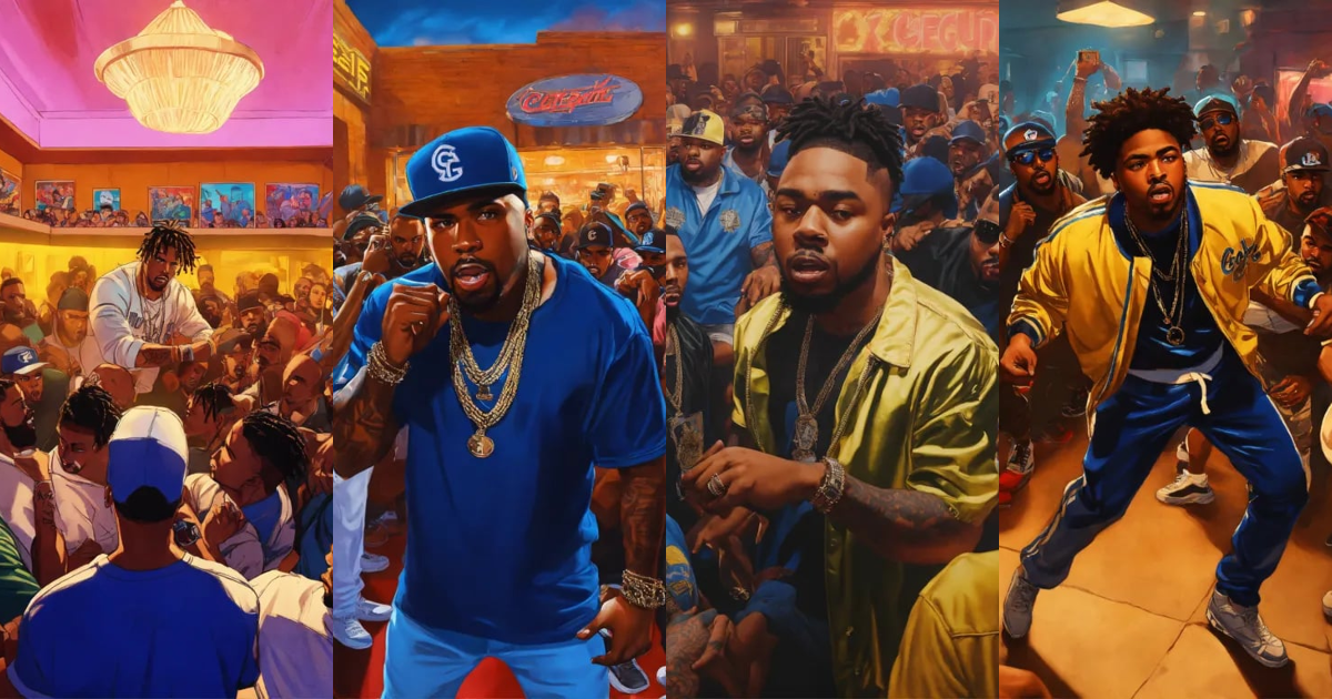 Lexica - Birdseye view Pop art, hyperrealist portrait of battle rapper ...