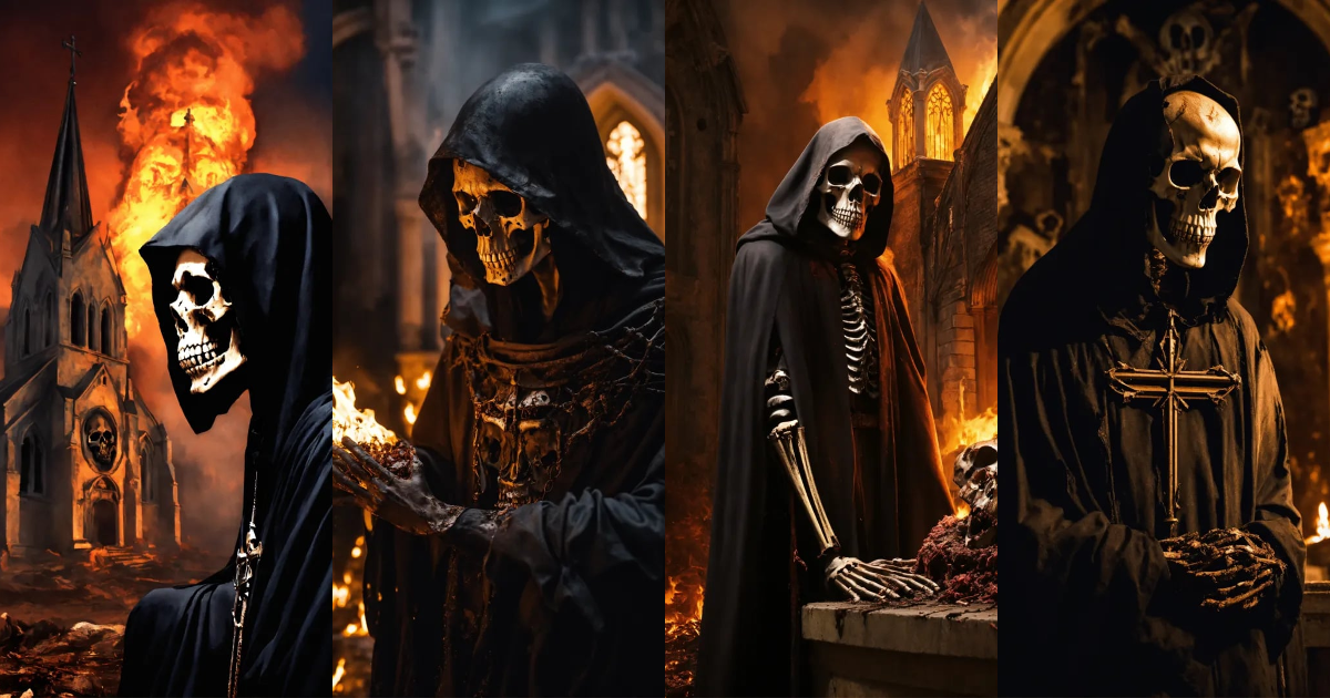 Lexica - Skull, grim reaper, death, rotting flesh, glowing eyes ...